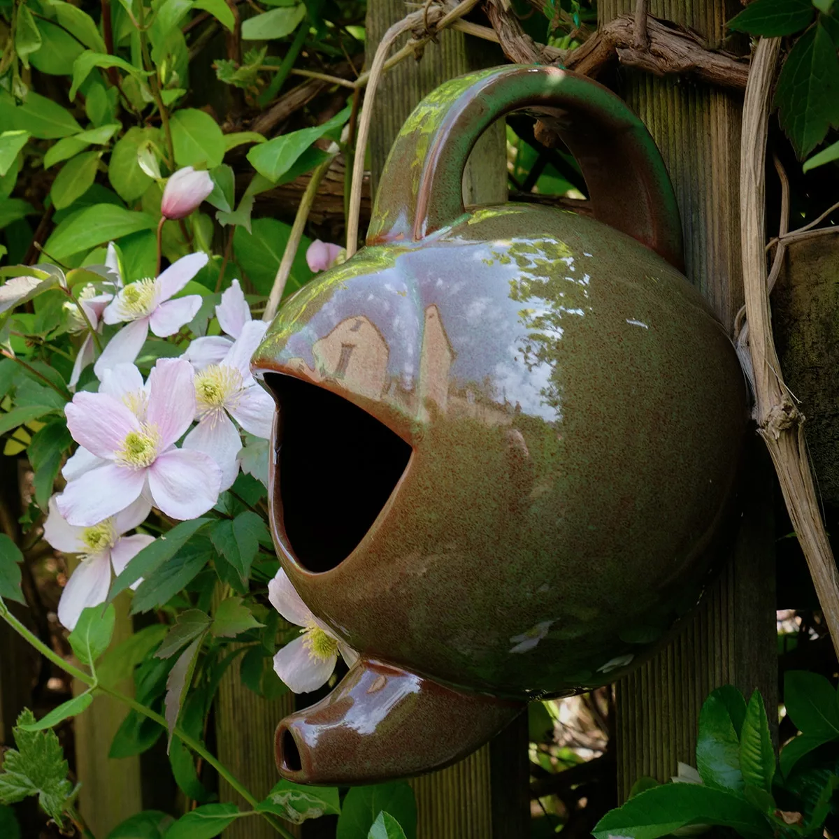 Robin Teapot Bird Nester - Richard Jackson Garden